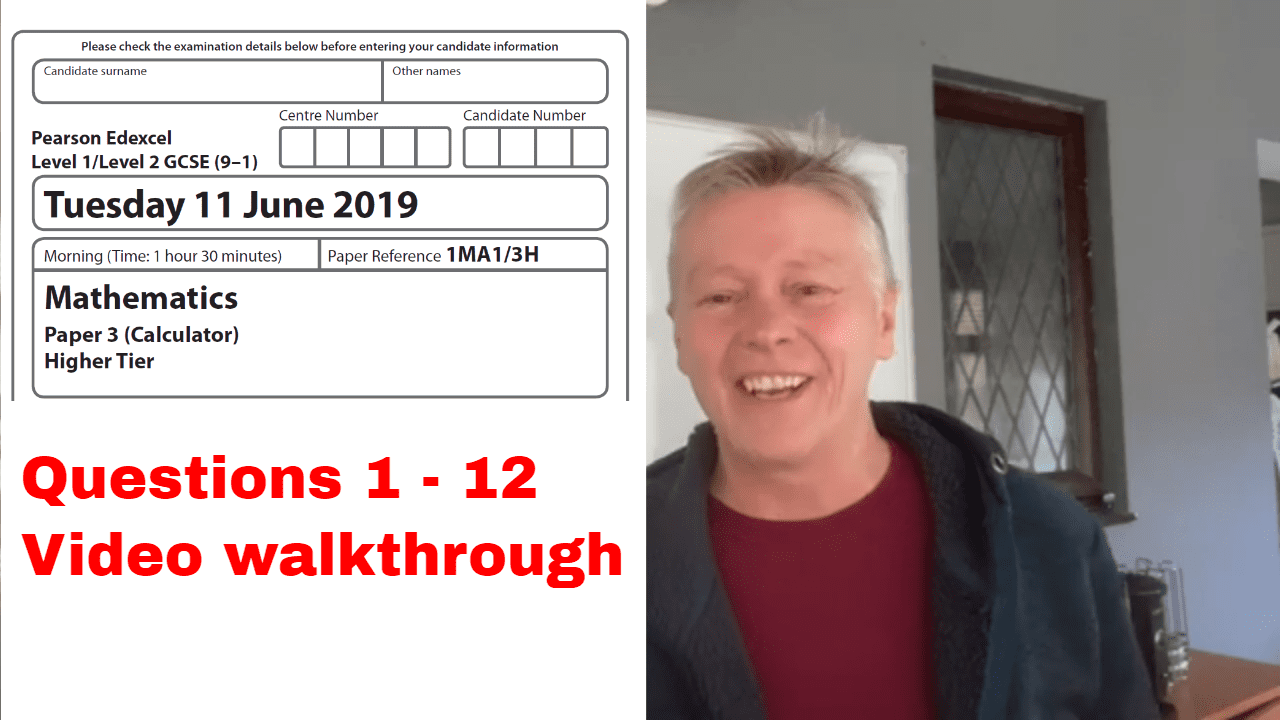 Edexcel GCSE Maths Revision June 2019 Paper 3 Higher